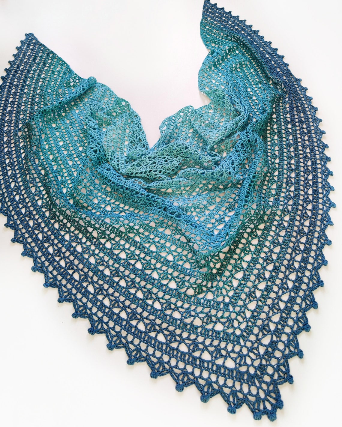 Crochet Pattern Mid-morning Shawl, Crocheted Shawl, Shawl, Triangle ...