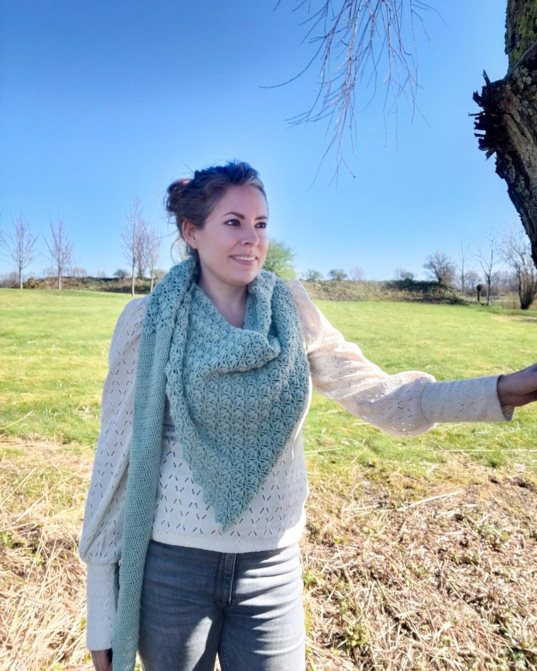 Crochet Pattern Minty Meadow Shawl, Crochet Scarf, Shawl, Triangle ...