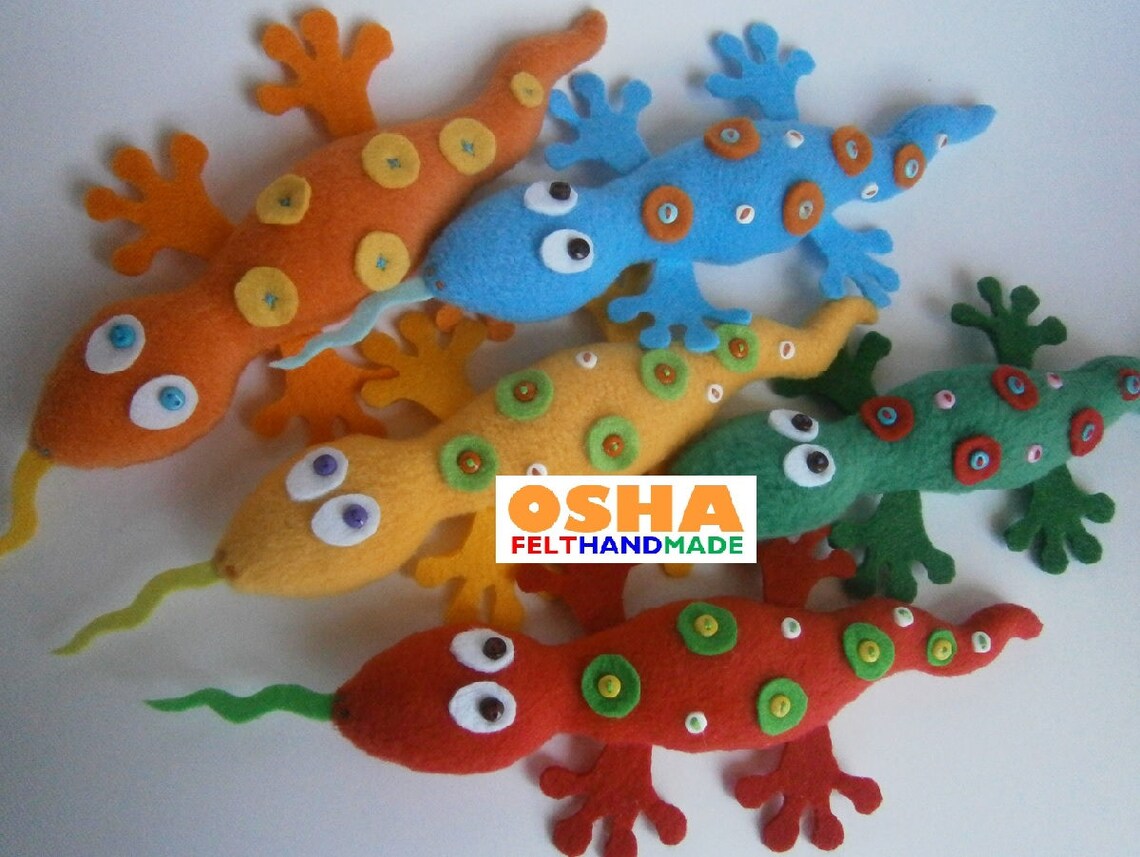Rainbow Felt Fleece Gecko Lizard Toy Gecko Rag Doll Christmas - Etsy