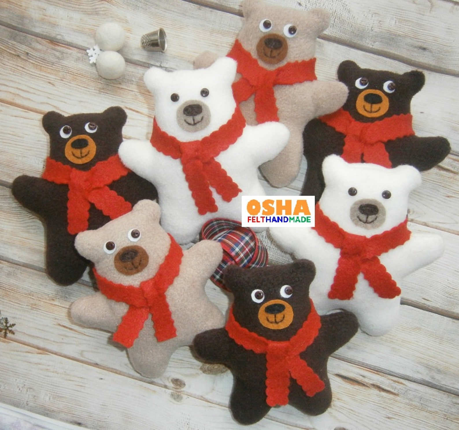 Teddy Bear Rag Doll Christmas Fleece Baby Soft Toys Fabric - Etsy