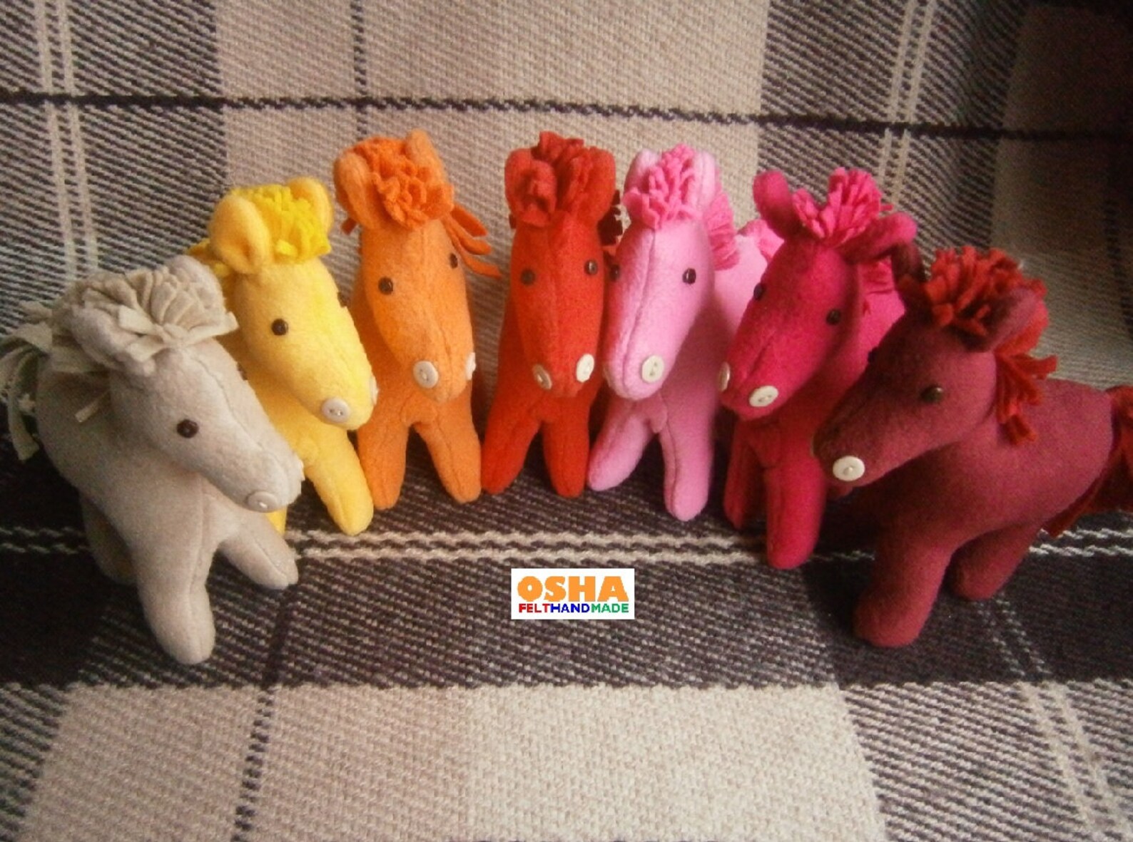 Fleece & felt Pony in 7 warm colors First baby's horse | Etsy