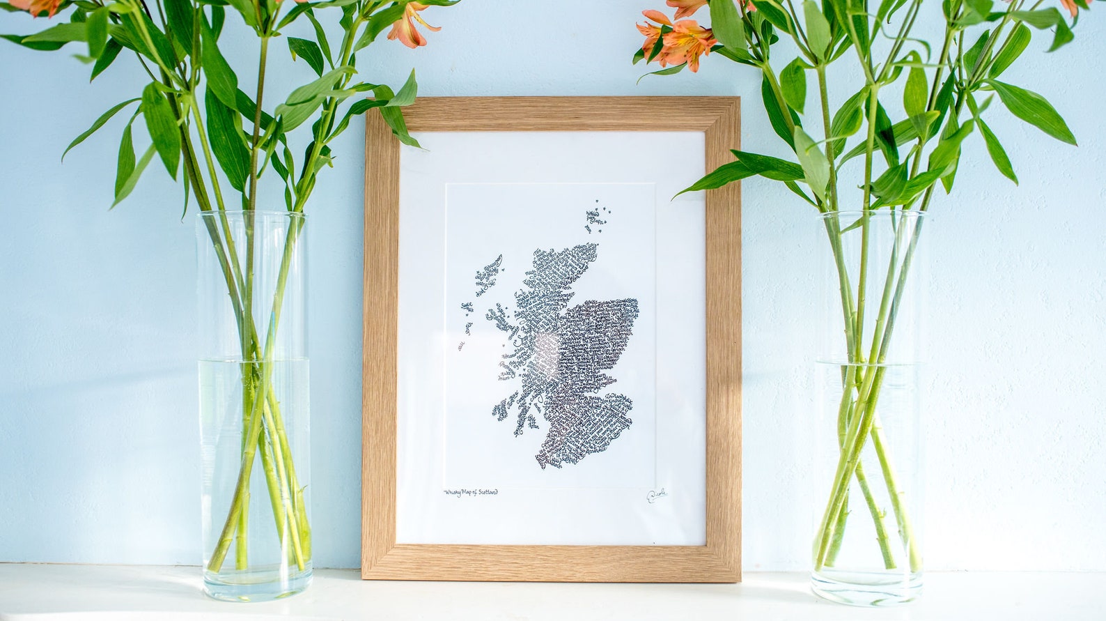 Whisky Map of Scotland Calligraphy Art Print. Whisky Map. | Etsy