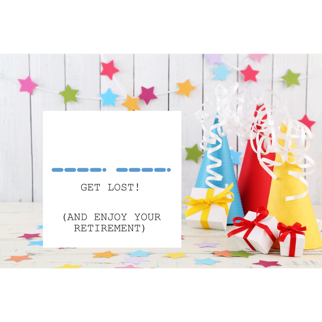 Morse Code Retirement Card - Etsy