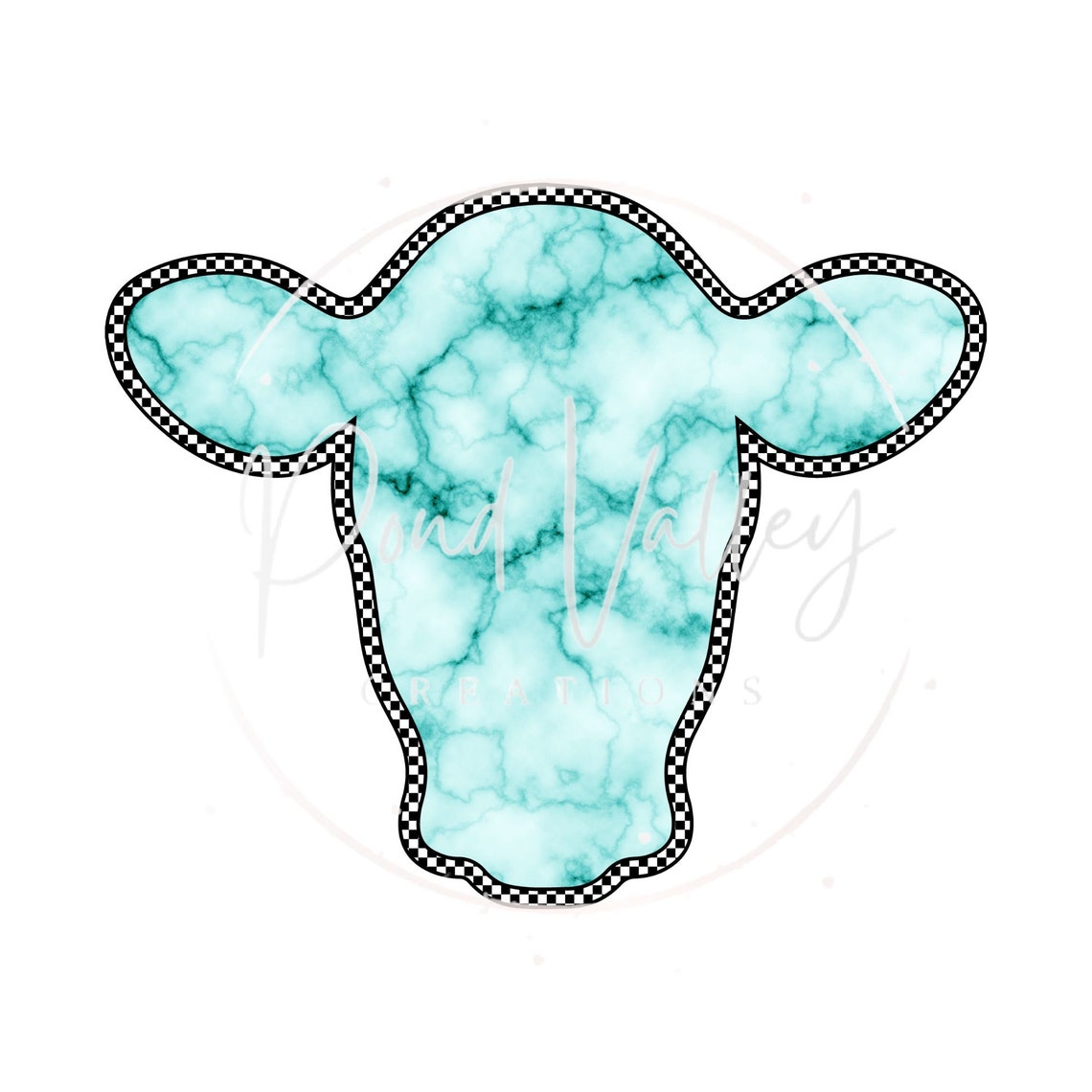 Turquoise Cow Head PNG | Western | Country | Turquoise | Checker ...