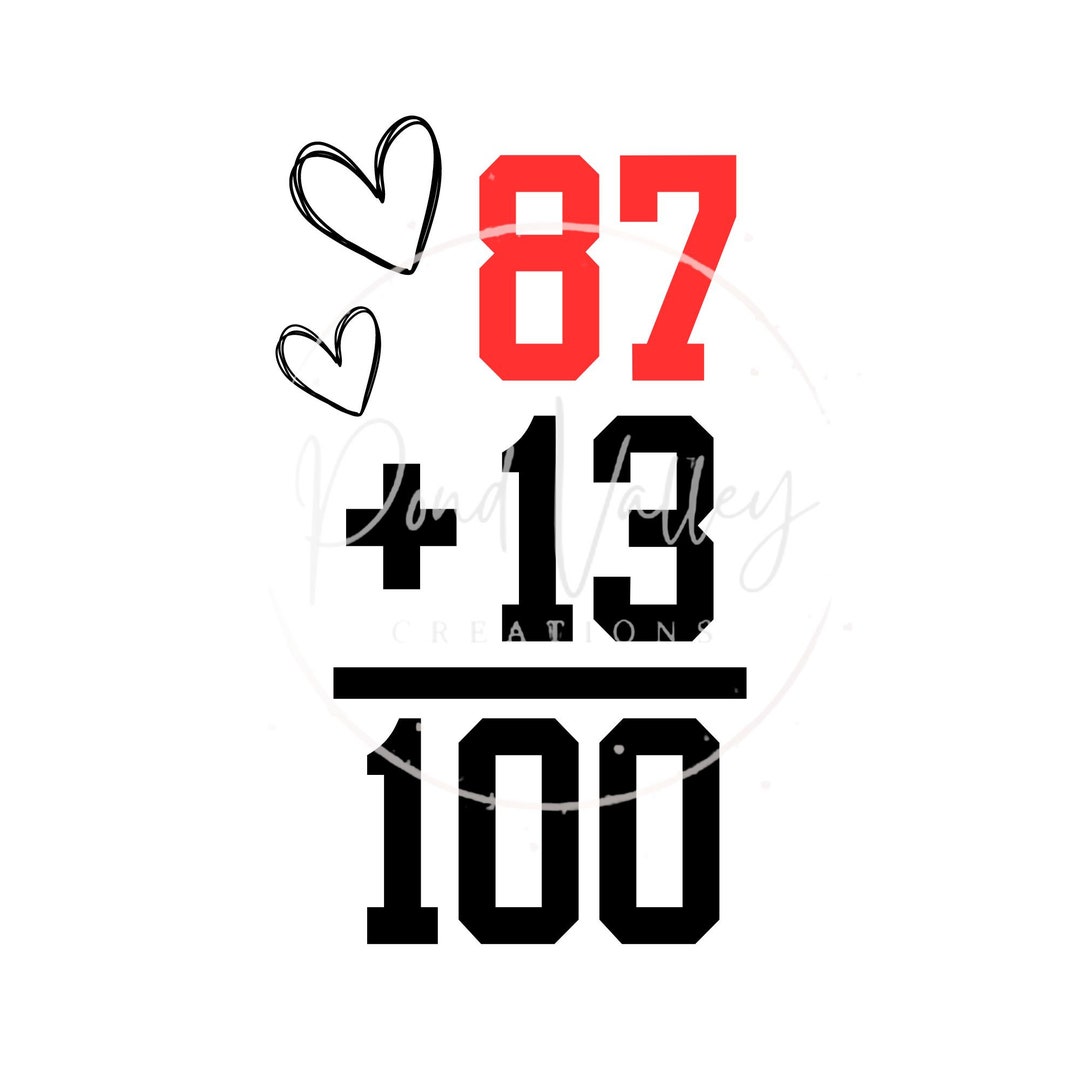 87 Plus 13 Equals 100 SVG | Sports | Png - Etsy