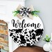 Welcome Cow Print SVG Round Door Sign Svg Door Hanger Svg - Etsy