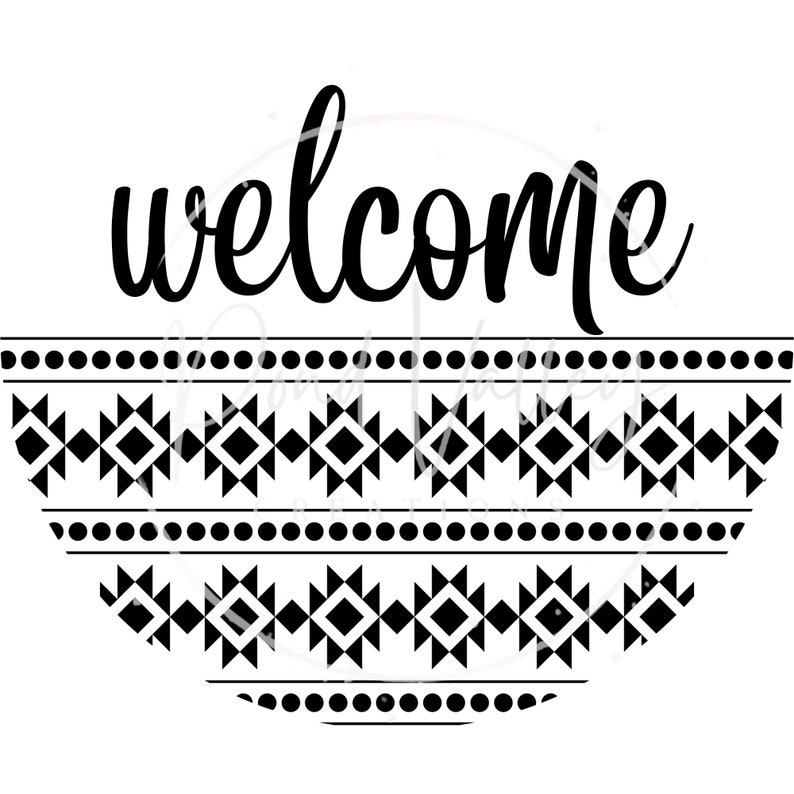 Welcome Aztec Pattern SVG Round Door Sign Door Hanger - Etsy