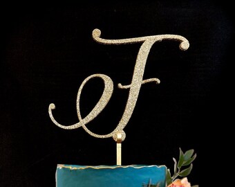 Single Letter Cake Topper With Your Initial. Monogram Wedding - Etsy