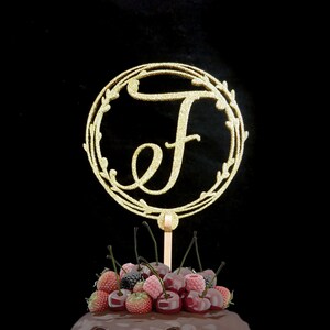 Wood Cake Topper Letter F Wedding Cake Topper Unique Cake | Etsy