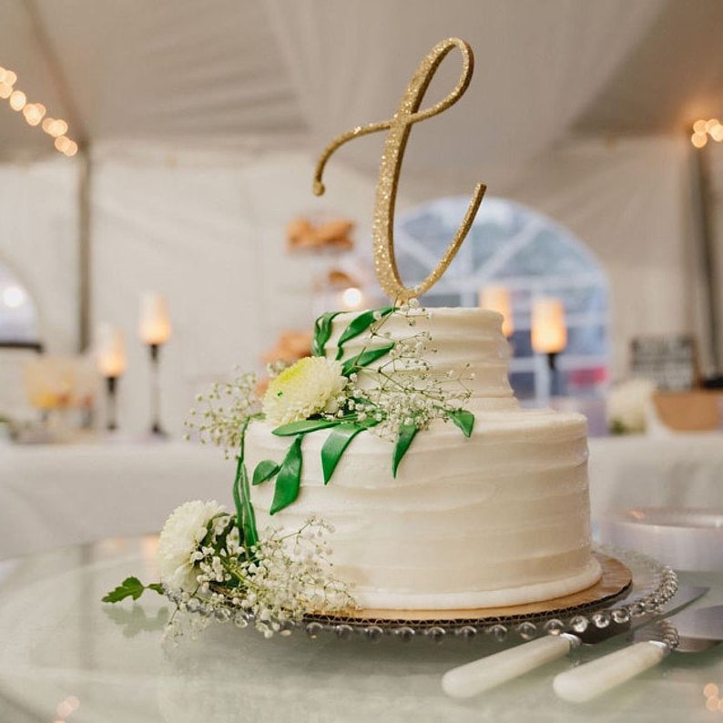 Wedding Cake Topper Letter C Cake Topper Gold Cake Topper | Etsy