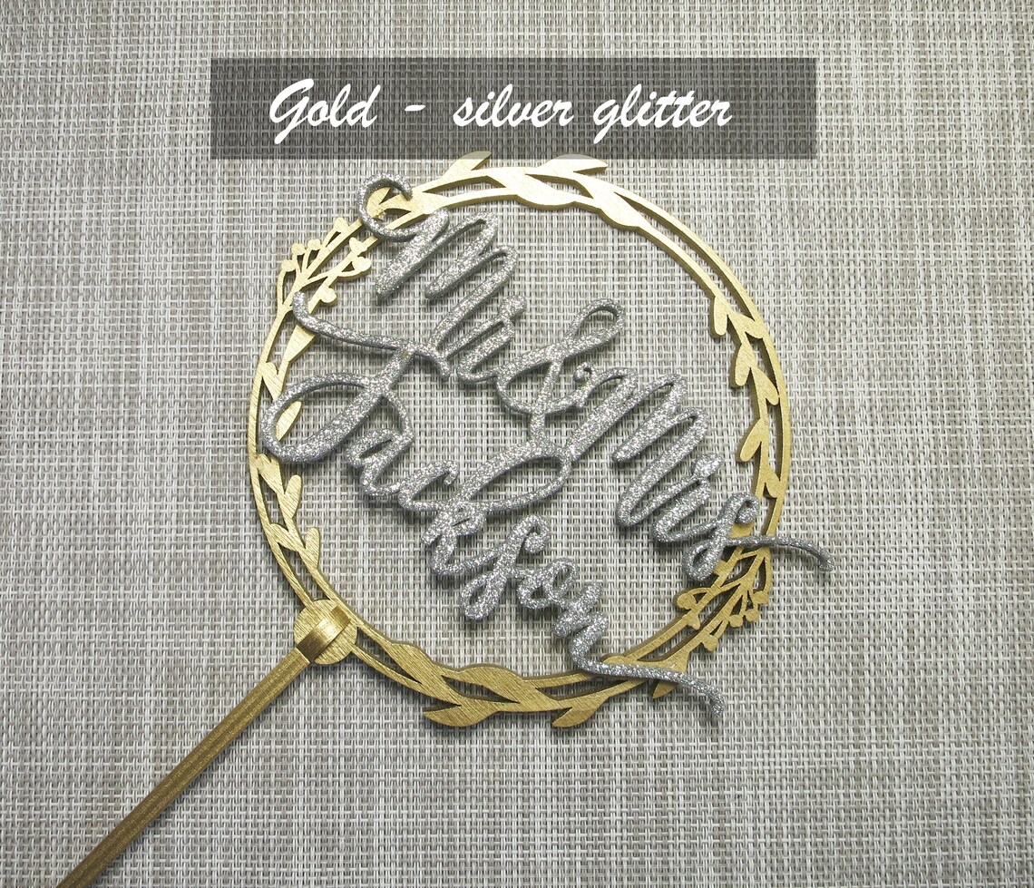 Double Layered Cake Topper Wedding Cake Topper Mr and Mrs - Etsy