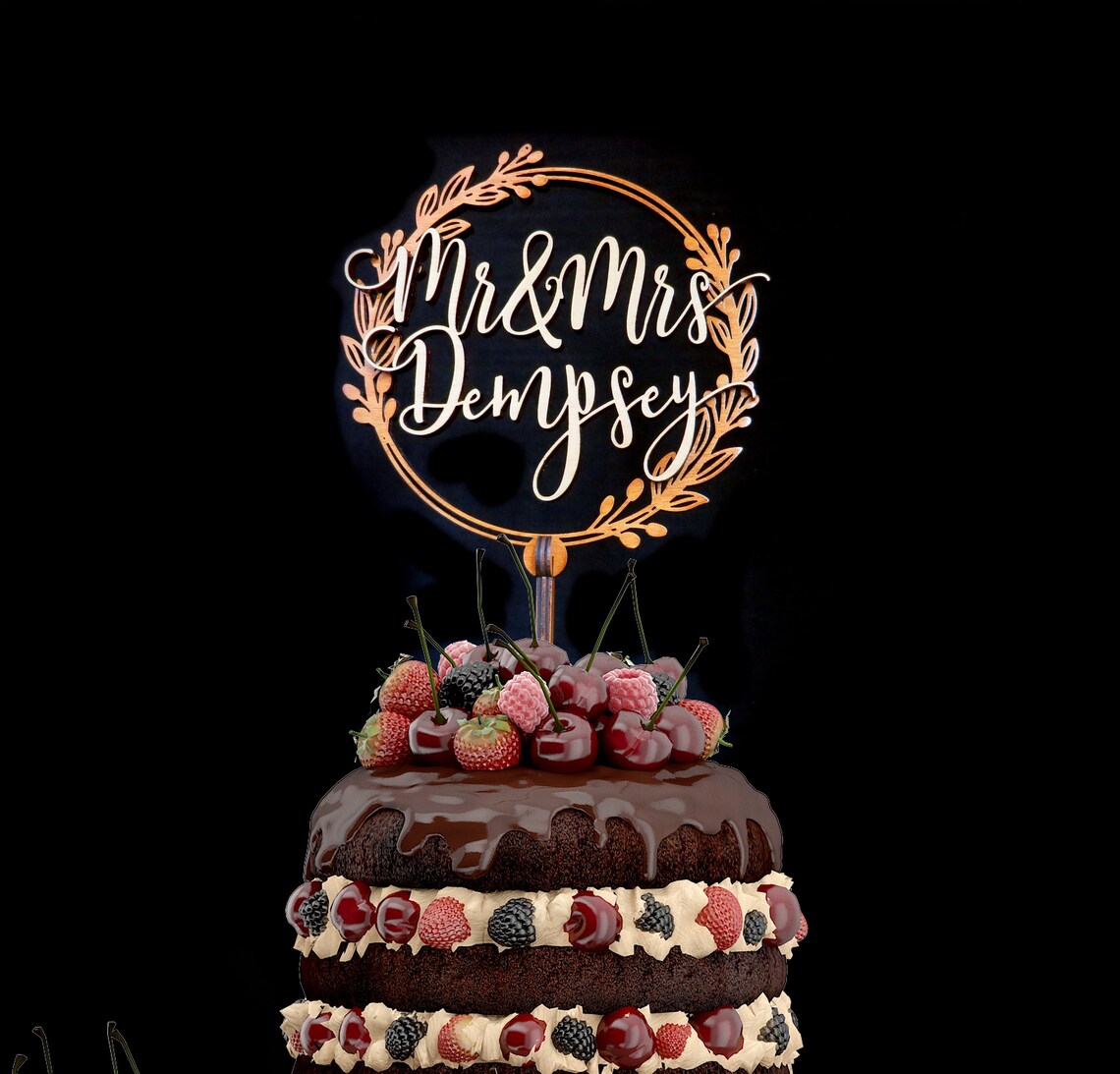 Double Layered Cake Topper Wedding Cake Topper Mr and Mrs - Etsy