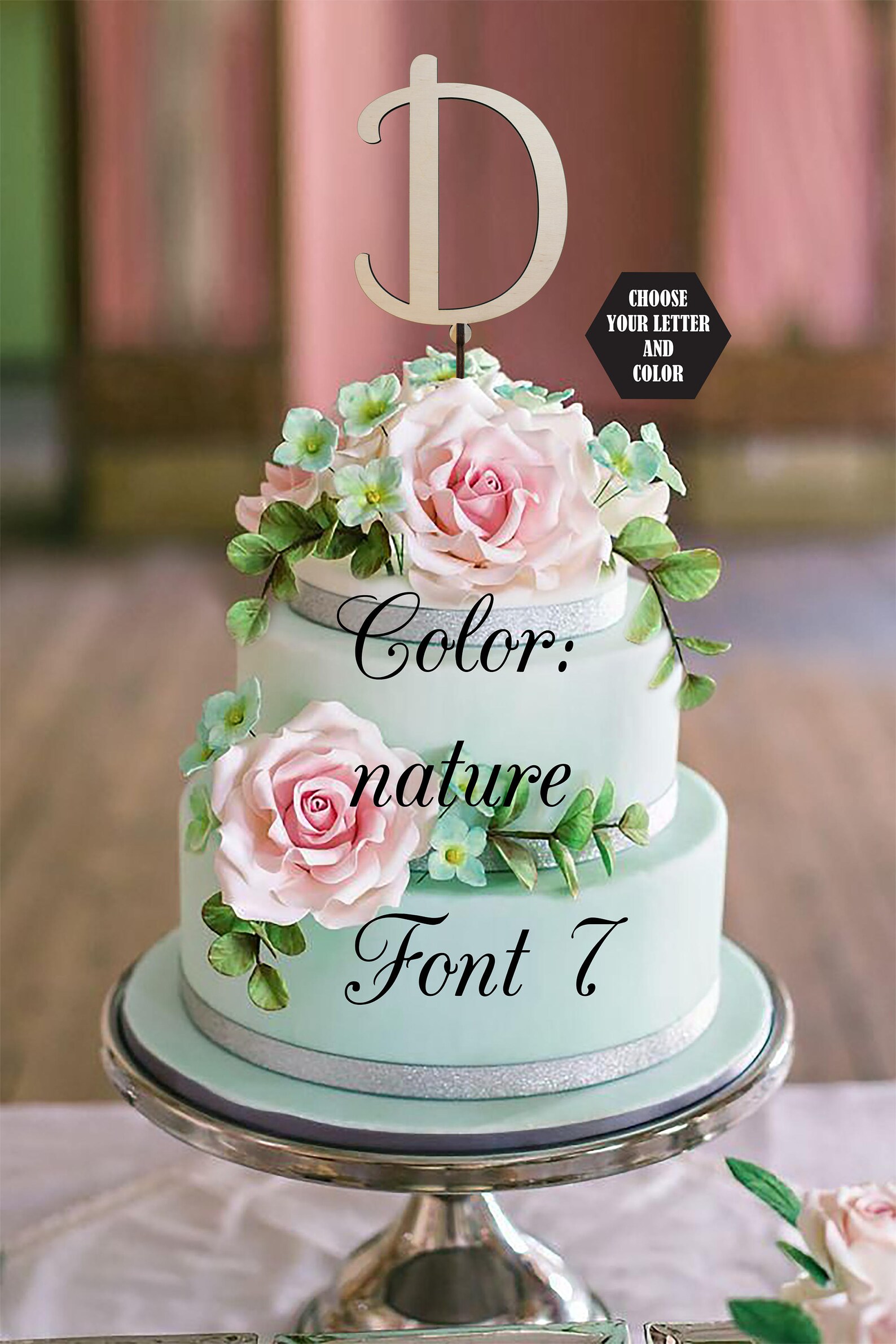 Wedding Cake Topper Letter C Cake Topper Gold Cake Topper | Etsy