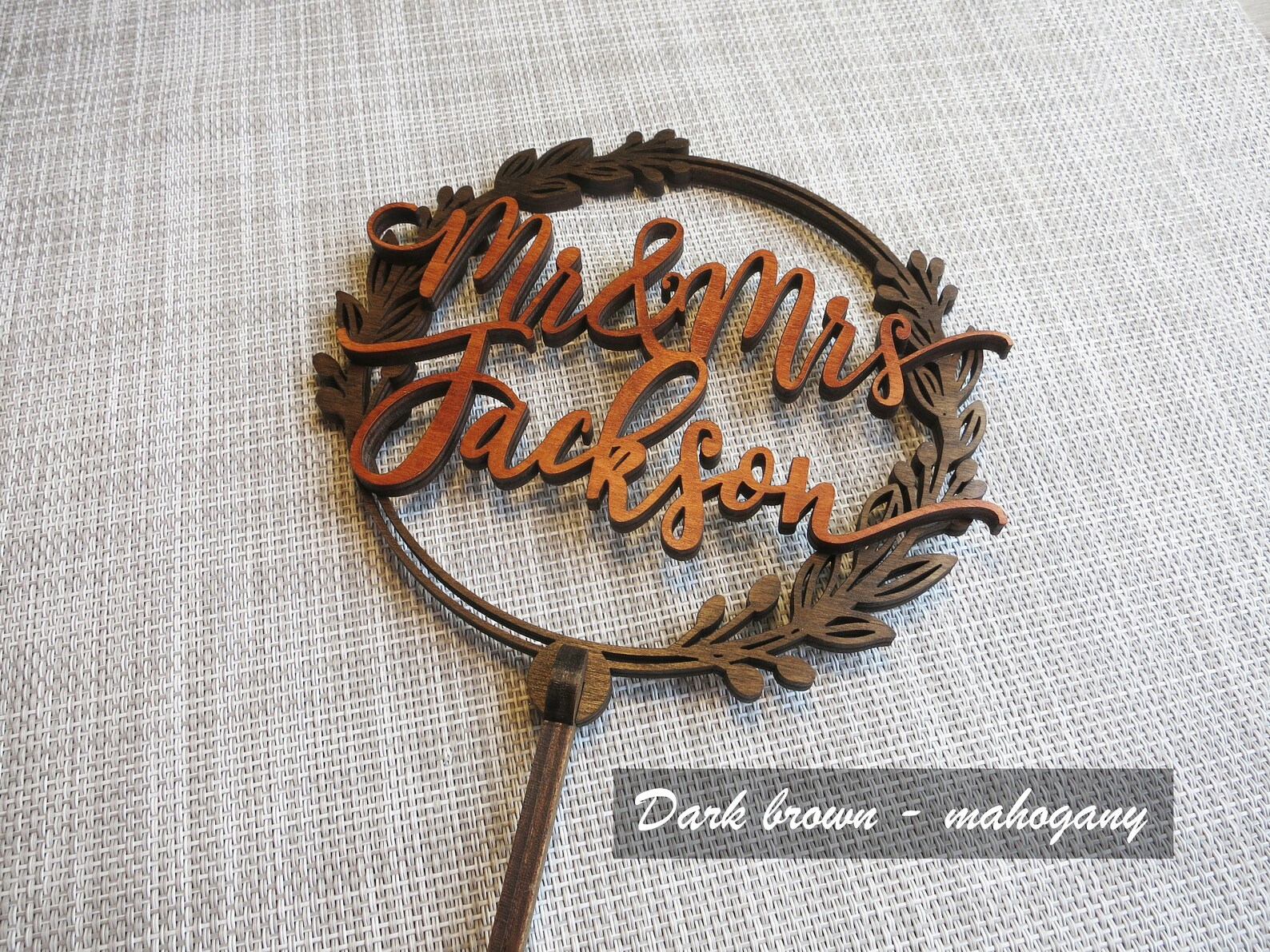 Double Layered Cake Topper Wedding Cake Topper Mr and Mrs - Etsy