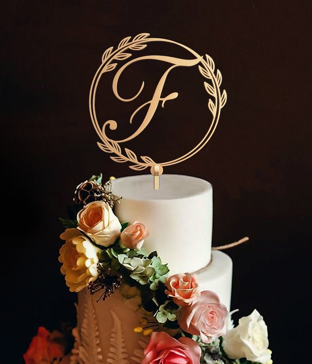 Letter F Cake Topper Silver, Single Letter Cake Topper Gold, Wedding ...