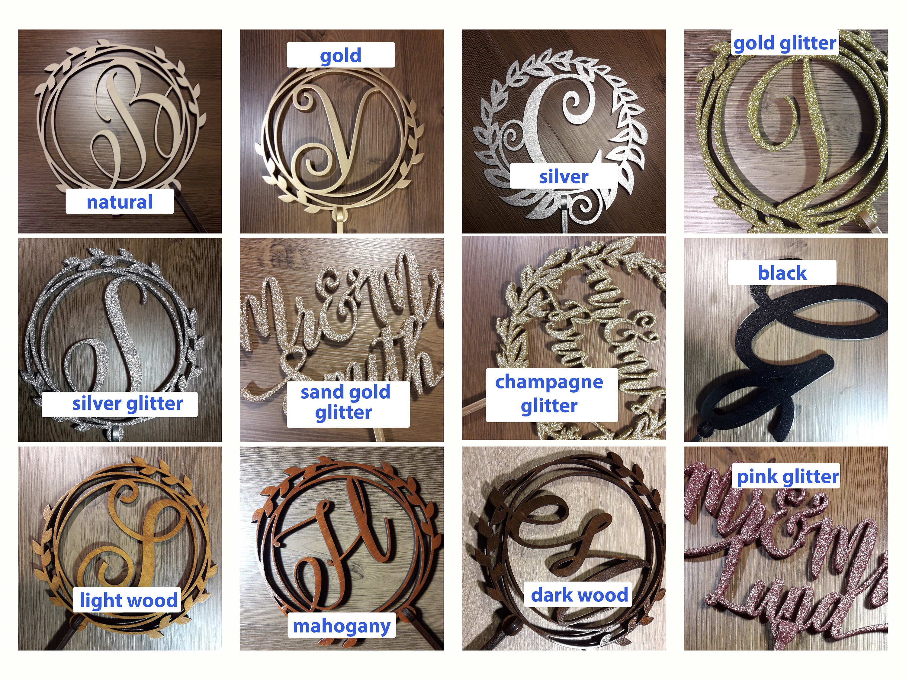 Letter F cake topper silver Single letter cake topper gold | Etsy