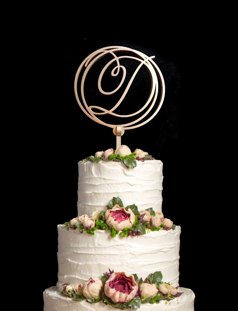Monogram Cake Topper Letter D Wood Cake Topper Wedding Cake - Etsy
