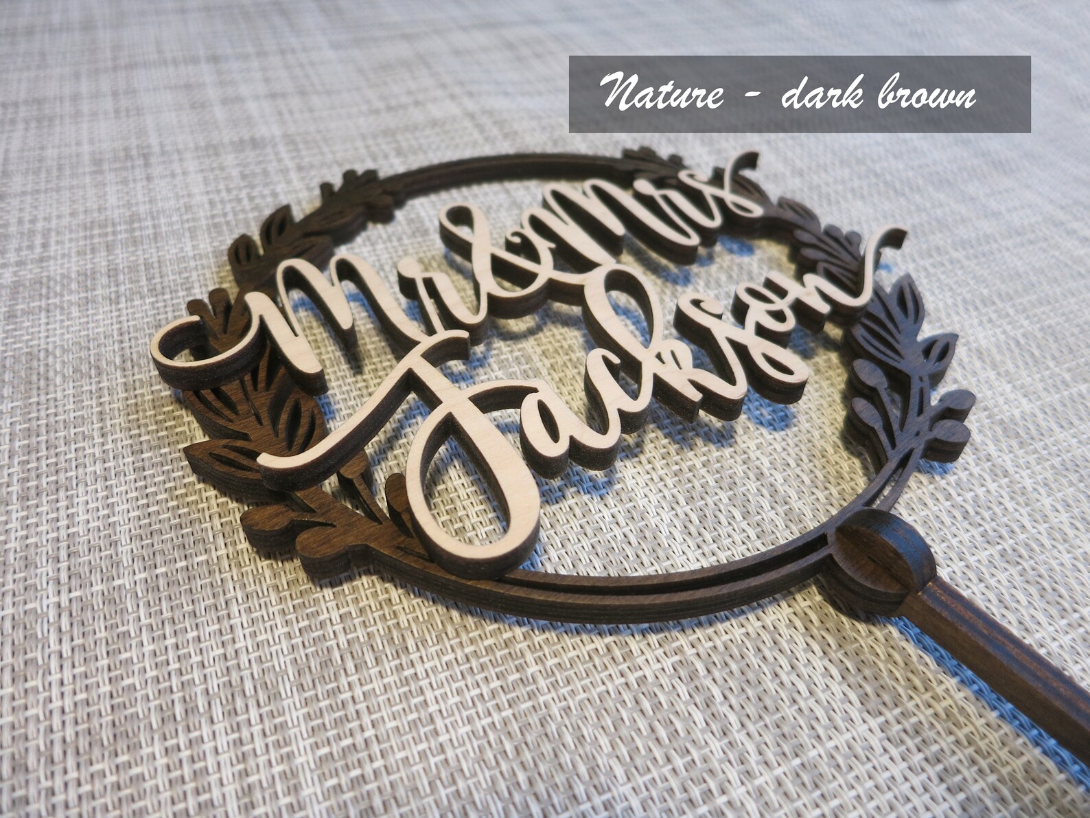 Double Layered Cake Topper Wedding Cake Topper Mr and Mrs - Etsy