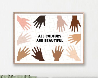 Anti Discrimination Printable Poster No Racism Diverse | Etsy UK