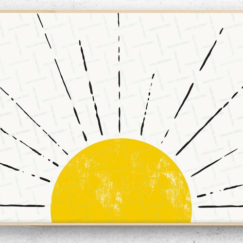 Sunshine Printable Yellow Sun Minimal Wall Art Boho Decor - Etsy UK