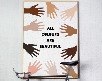 Anti Discrimination Printable Poster No Racism Diverse | Etsy UK