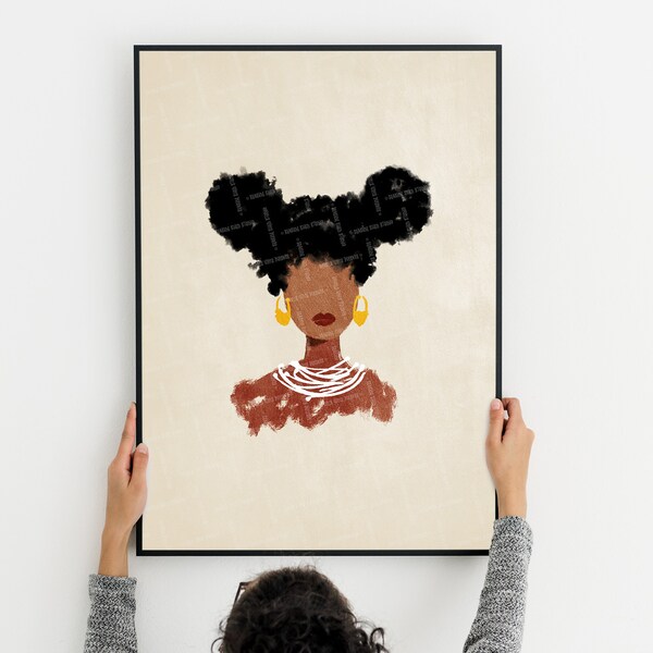 Afro Puffs Print - Etsy