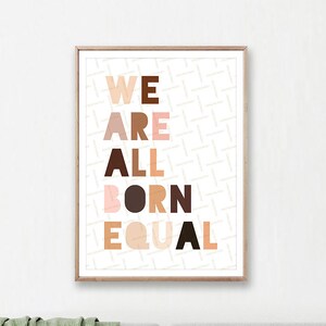 We Are All Born Equal, Human Diversity, Digital Download, Printable ...