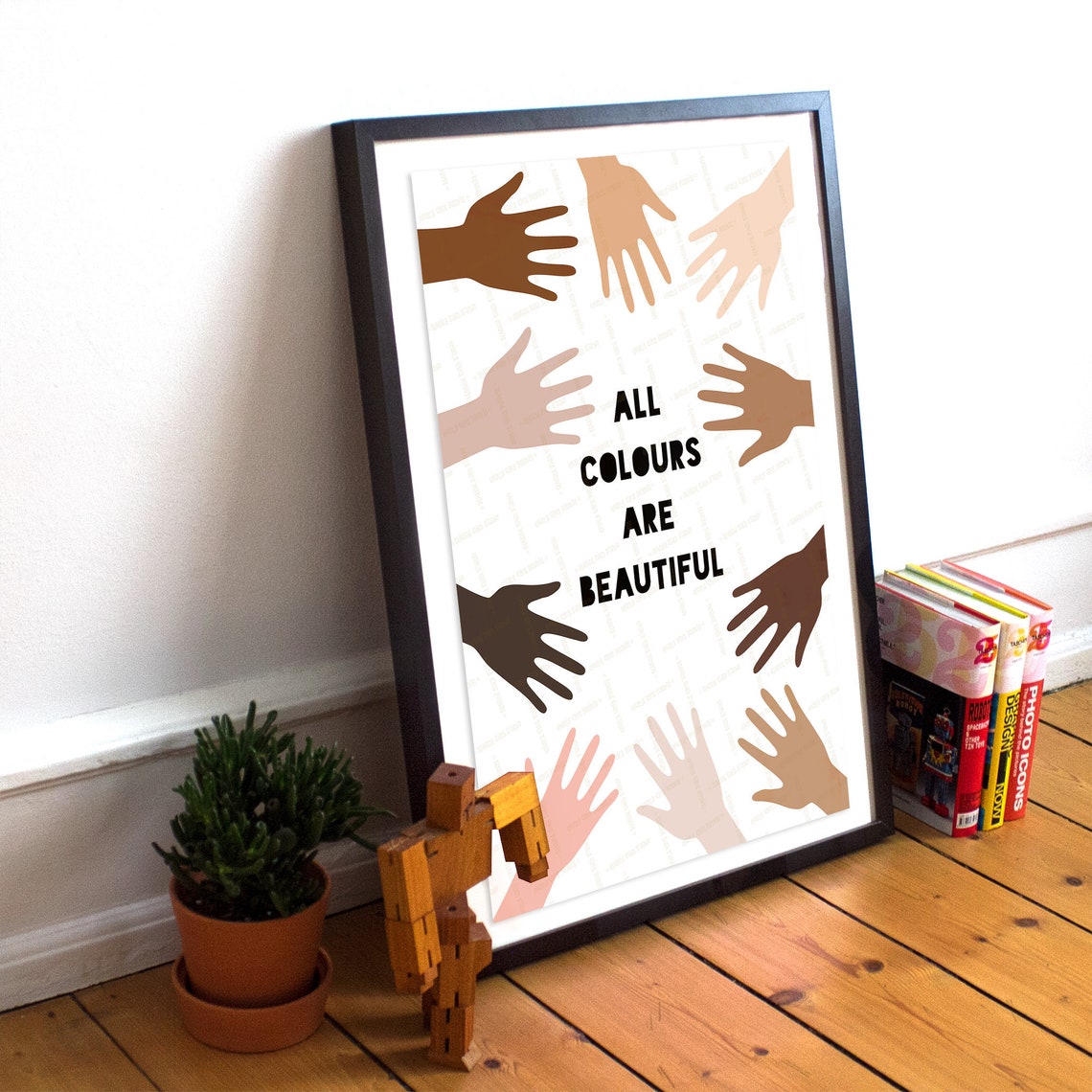 Anti Discrimination Poster No Racism Diverse Humanity Hands | Etsy UK