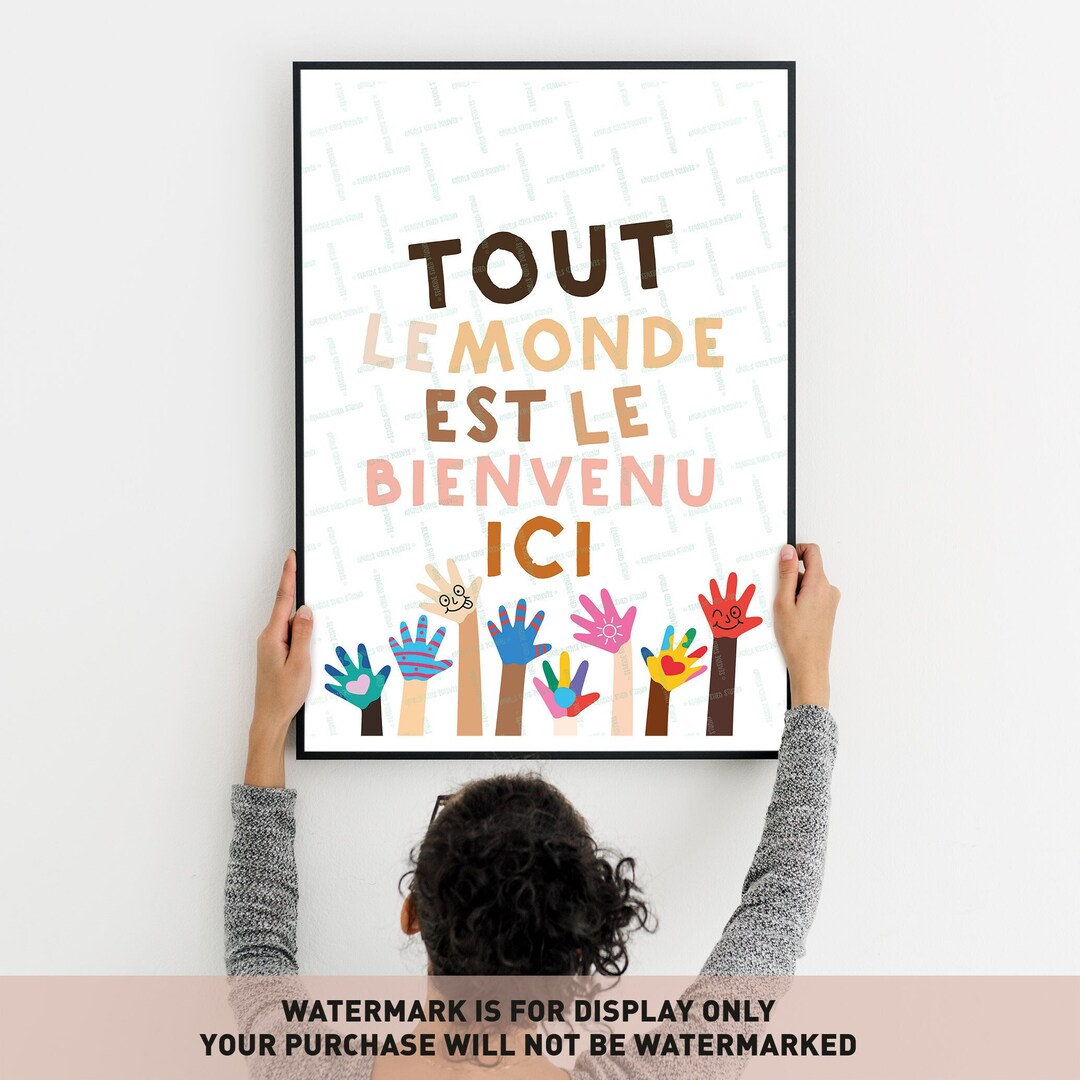 French Classroom Poster: All Are Welcome Diversity Print (digital ...