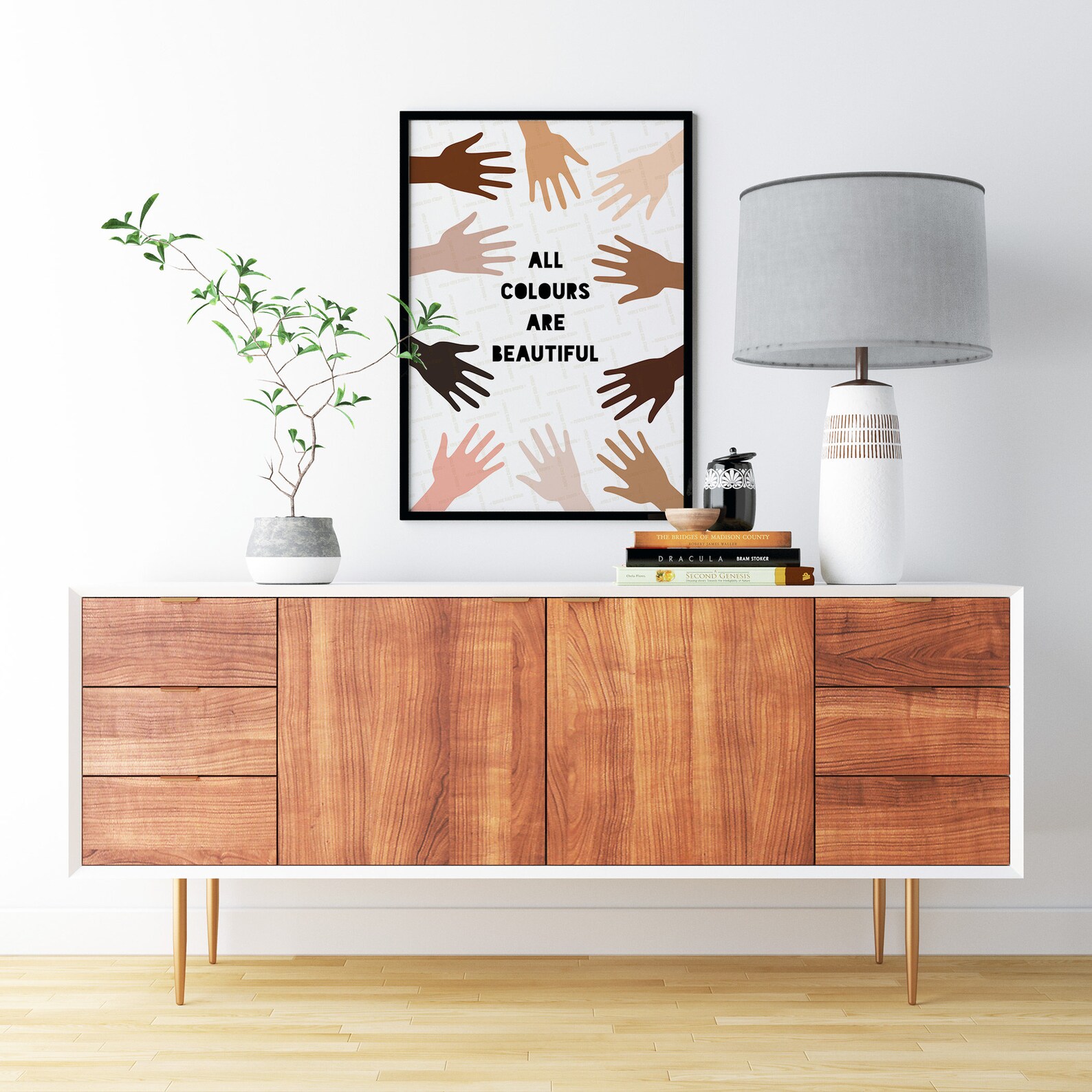 Anti Discrimination Poster No Racism Diverse Humanity Hands | Etsy UK