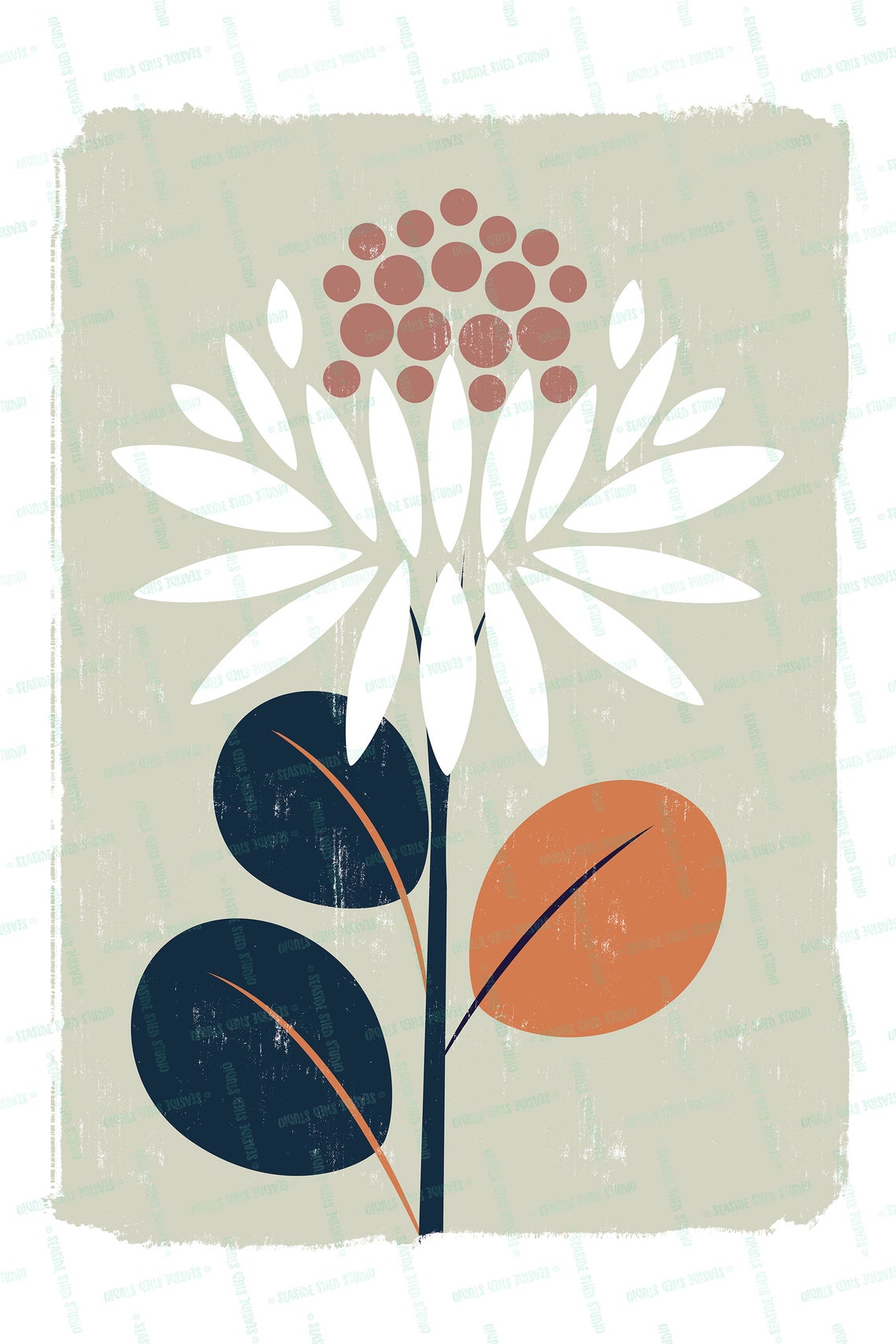 Retro Flower Print Vintage Sixties Decor Printable Wall | Etsy