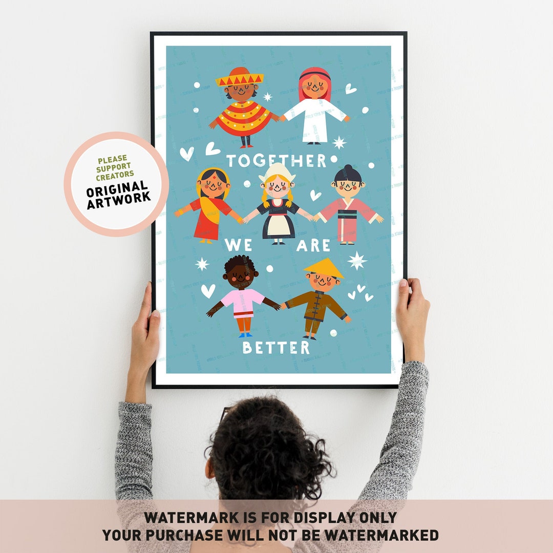 Children of the World Poster, Better Together Print, Nursery Art ...