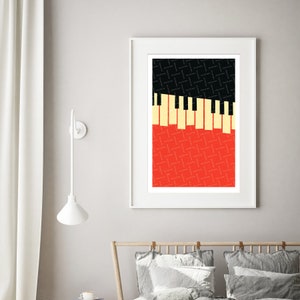 Piano Print, Bold Piano Poster, Colourful Music Art, Printable Wall Art ...
