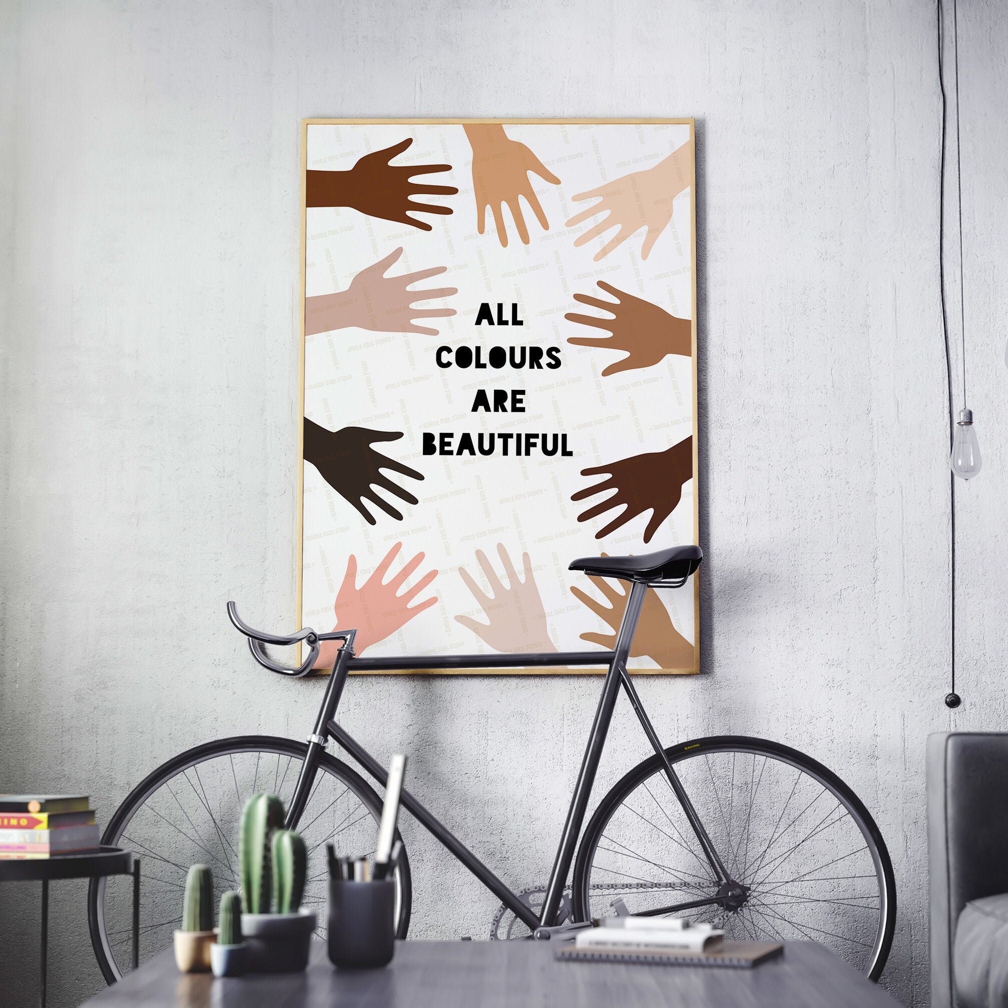 Anti Discrimination Poster No Racism Diverse Humanity Hands | Etsy UK