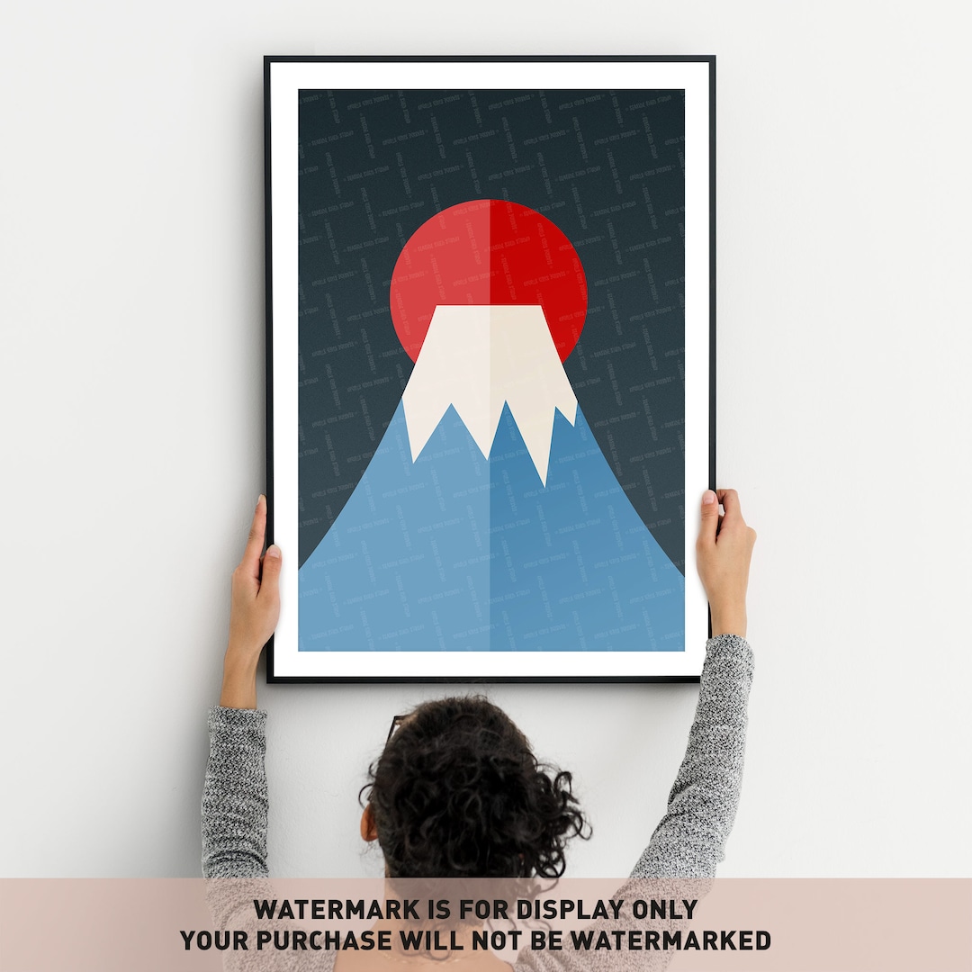 Minimal Mount Fuji Printable, Fuji-san, Graphic Japanese Decor, Fuji ...