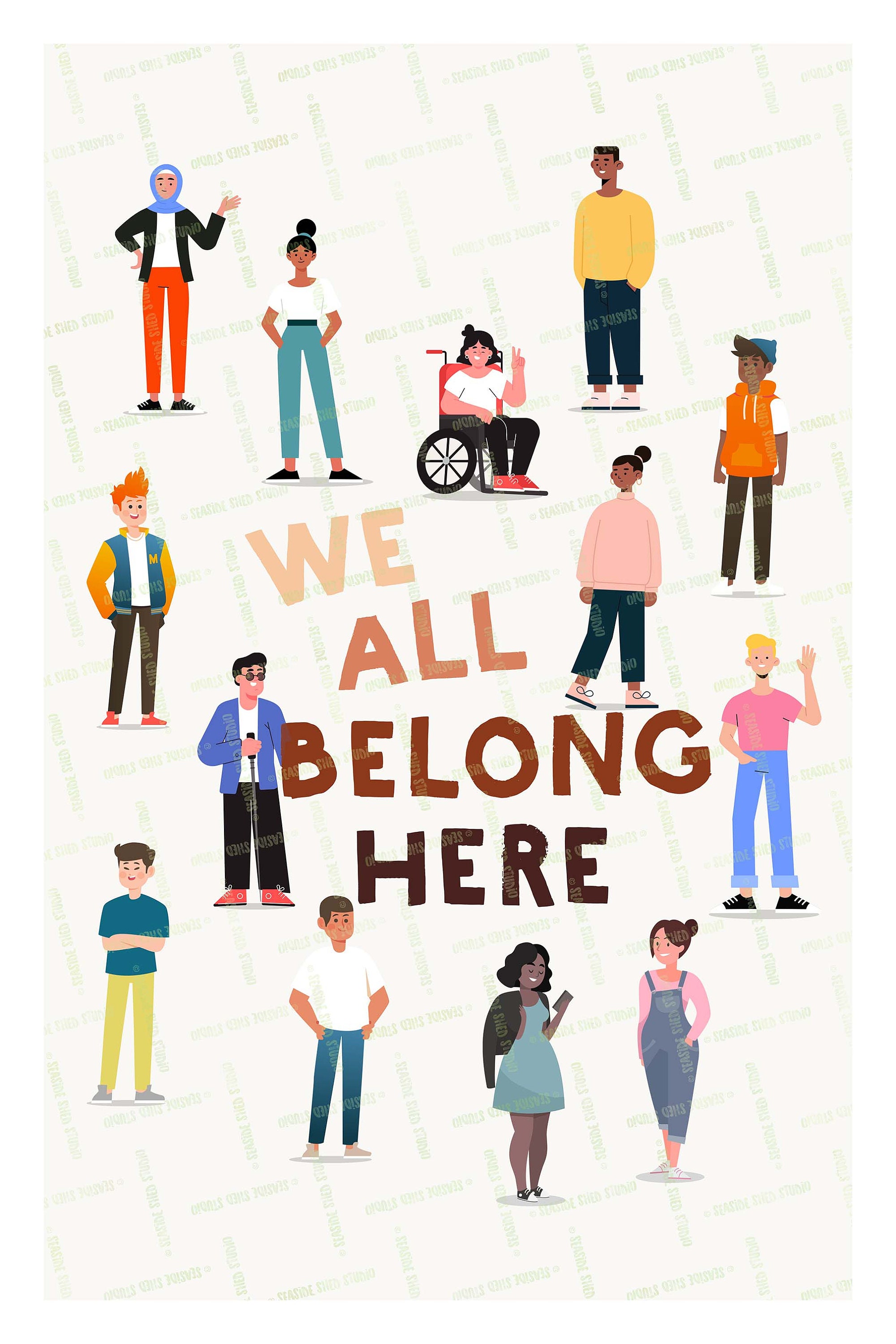 We All Belong Print Classroom Equality Poster Educational | Etsy