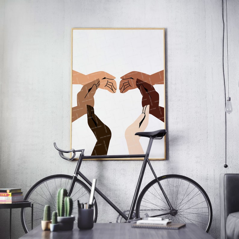 End Racism Print Diversity Wall Art Racial Equality - Etsy Canada