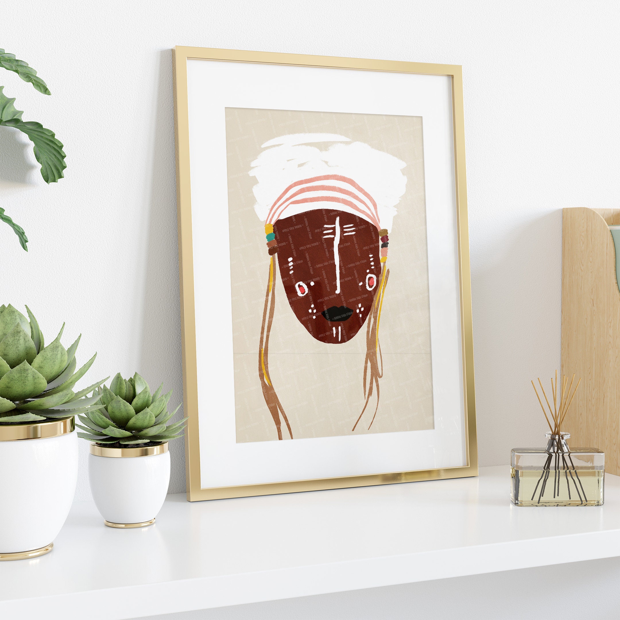 Minimalist Ethnic Art Print Fulani Face Drawing Boho Wall | Etsy
