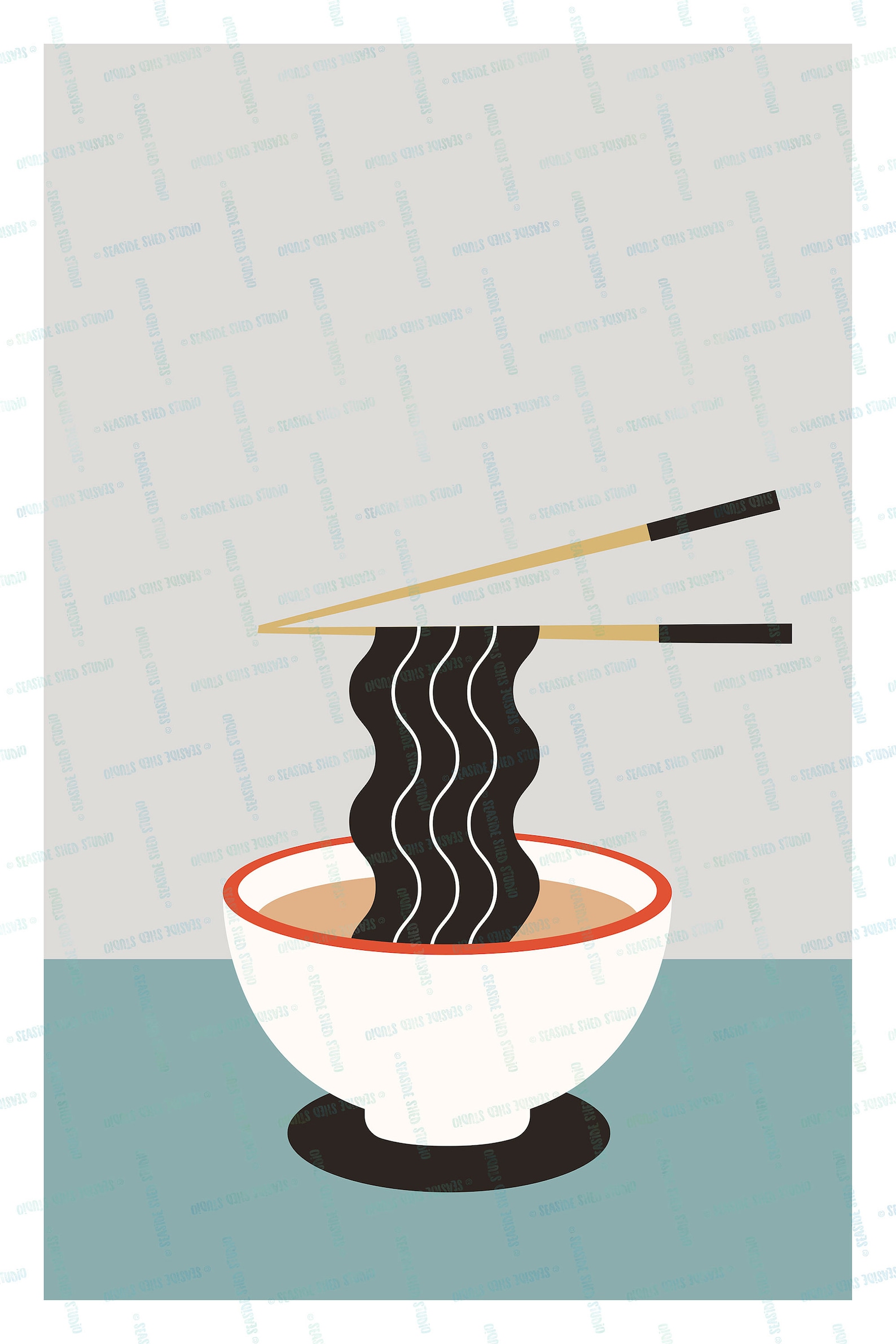 Noodles Print Noodles in Bowl Ramen Art Print Kitchen Wall - Etsy UK