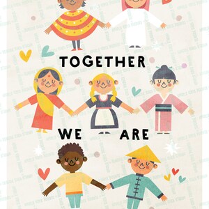 Children of the World Poster, Nursery Art With Message, Better Together ...