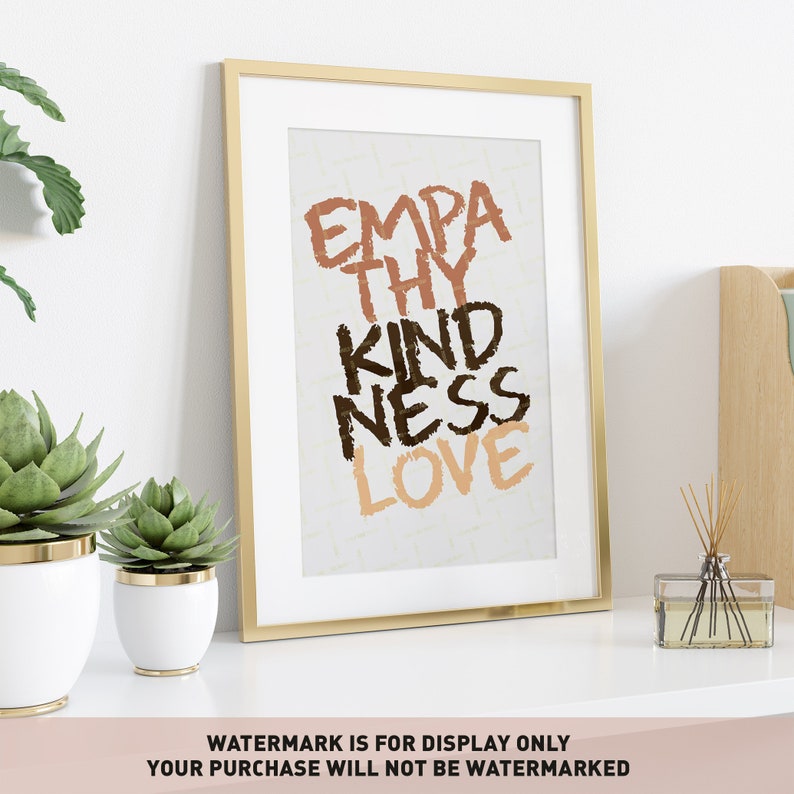Kindness Printable Poster Empathy Love Human Qualities | Etsy