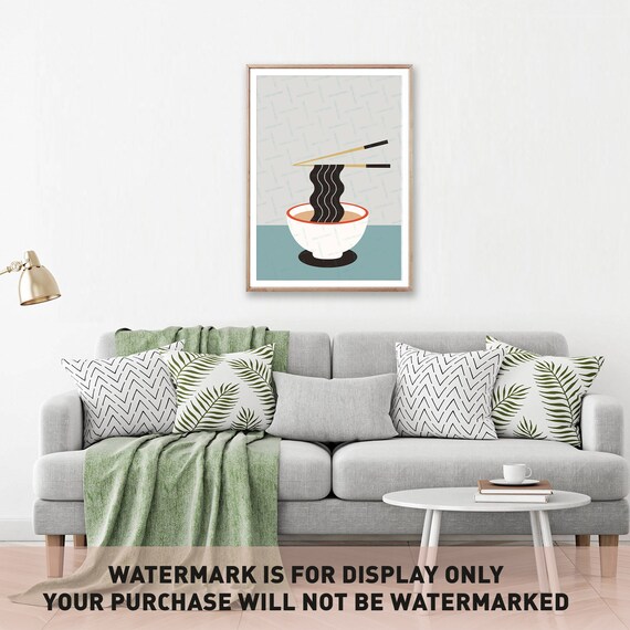 Noodles Print Noodles in Bowl Ramen Art Print Kitchen Wall - Etsy UK