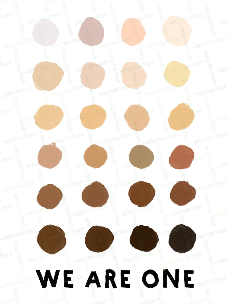 We Are One Equality Human Races Humanity Prints Skin Tone | Etsy