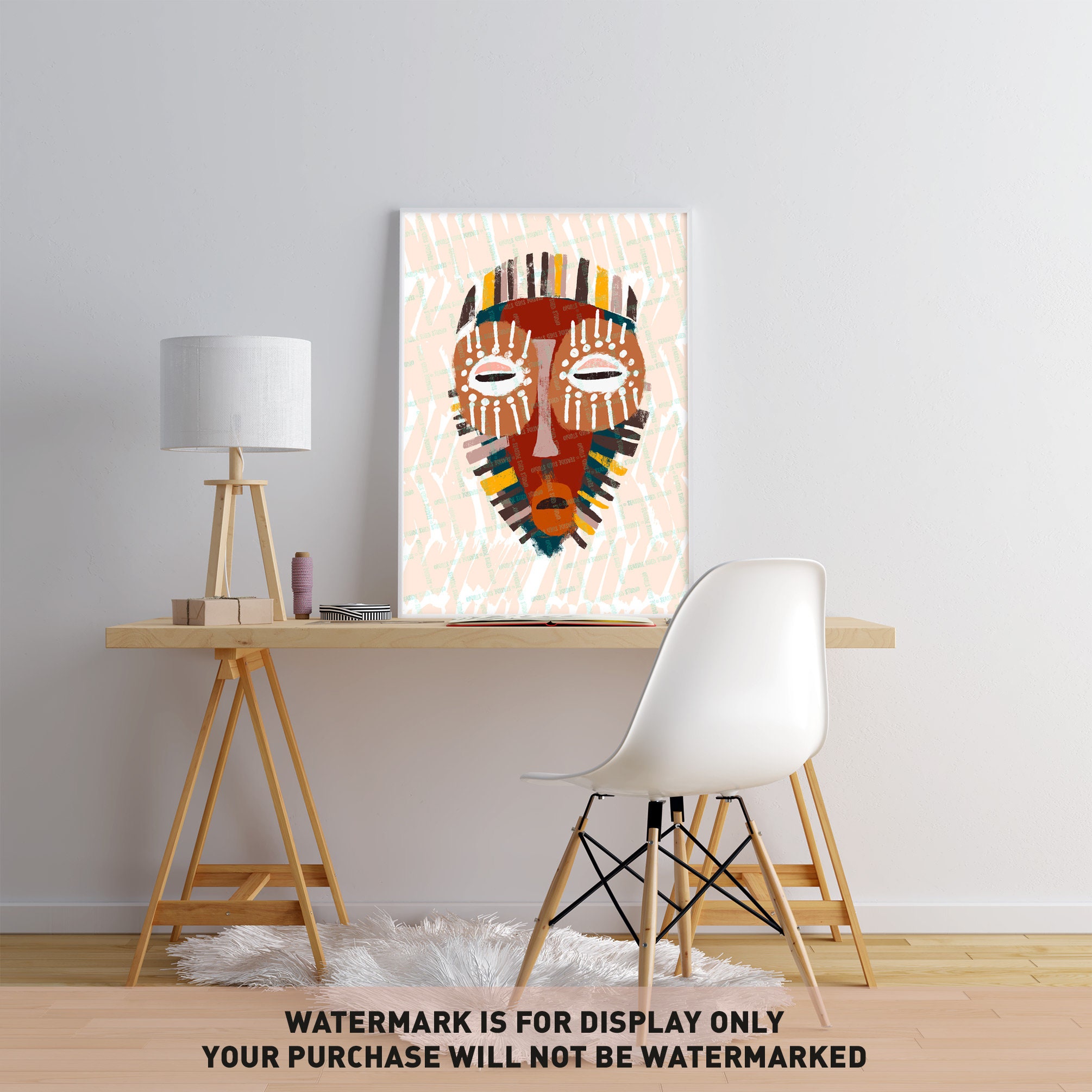 African Mask Print Wall Art Download Ethnic Home Art Boho - Etsy