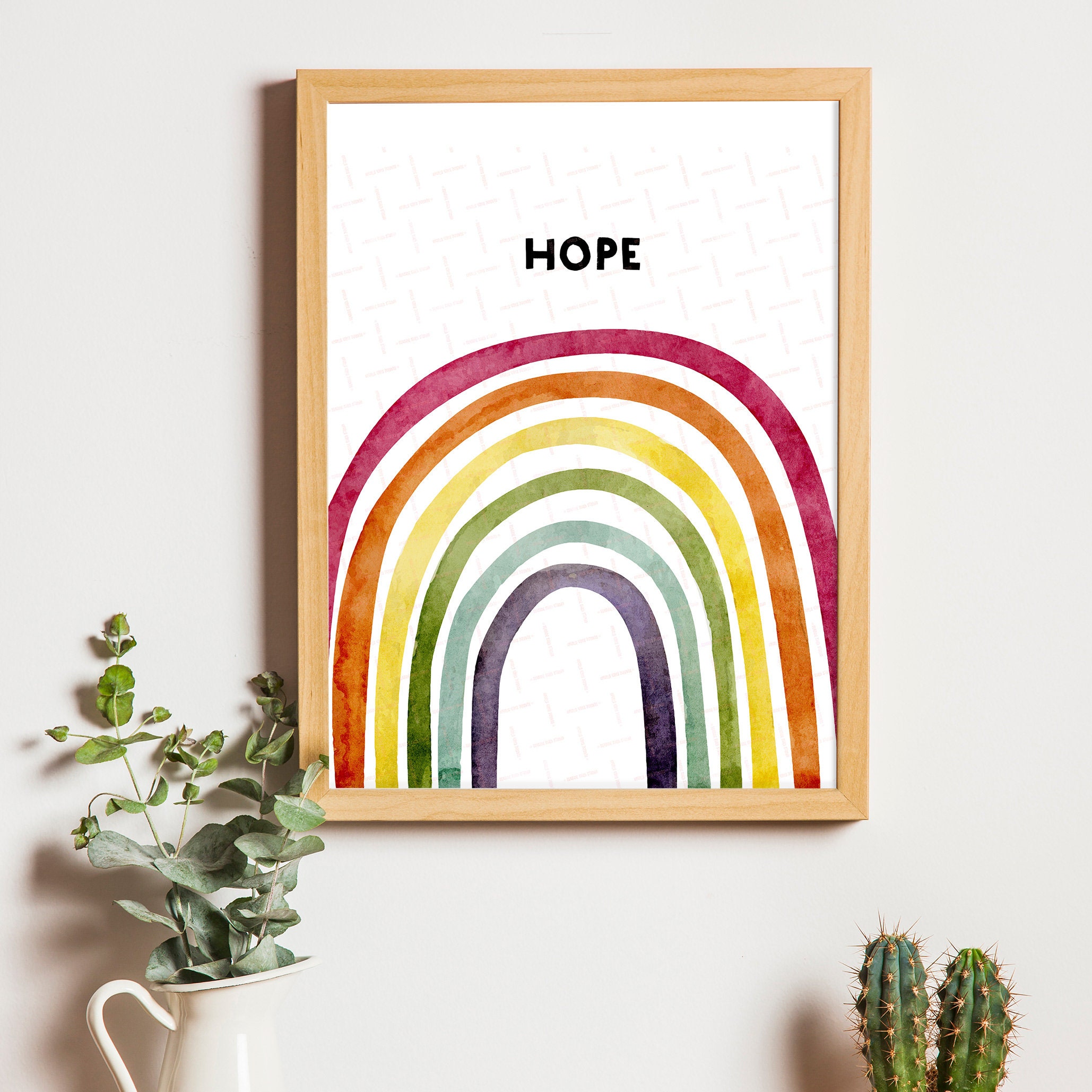 Rainbow Print Watercolour Hand Painted Rainbow Hope Poster | Etsy New ...