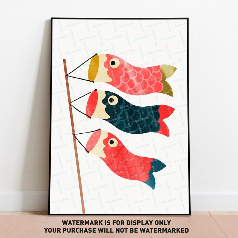 Koinobori Art Print Japanese Carp Streamer Fish Windsock - Etsy