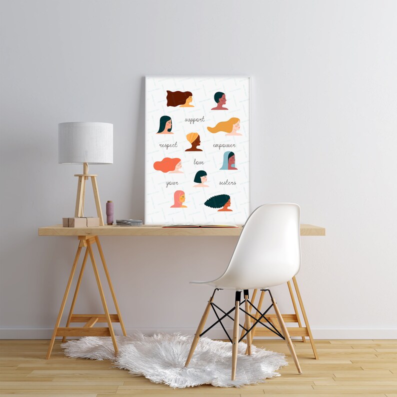 Feminist Print Woman Wall Art Girl Power Empower Printable | Etsy