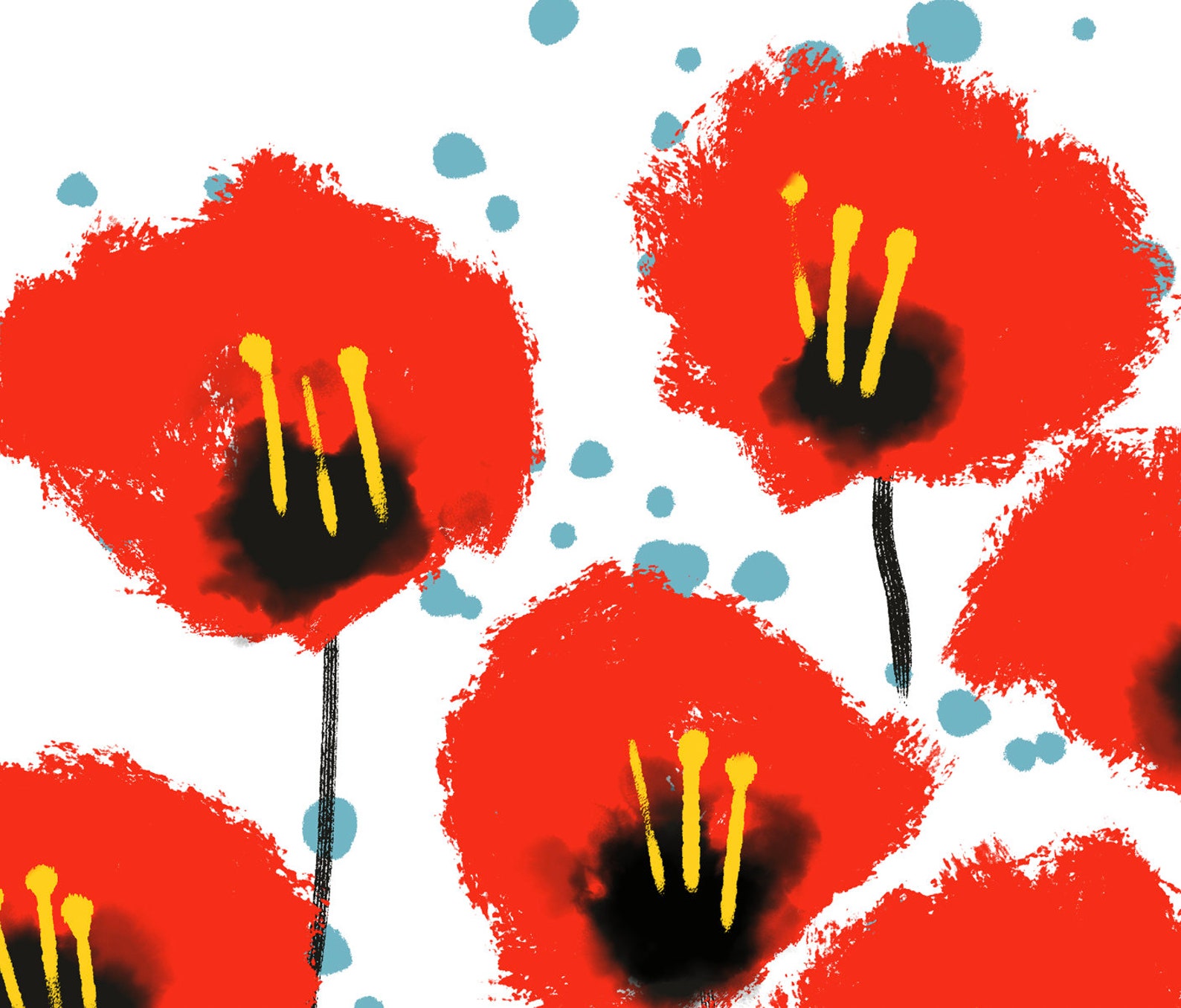 Poppy Print Poppies Poster Poppy Illustration Floral Home | Etsy