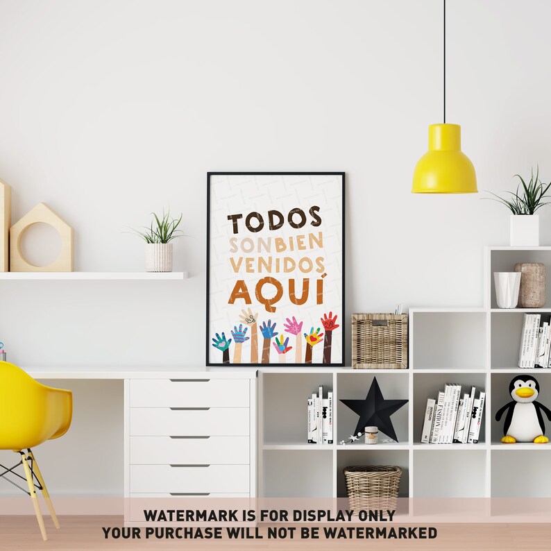 Todos Son Bienvenidos All Are Welcome Diversity Printable | Etsy