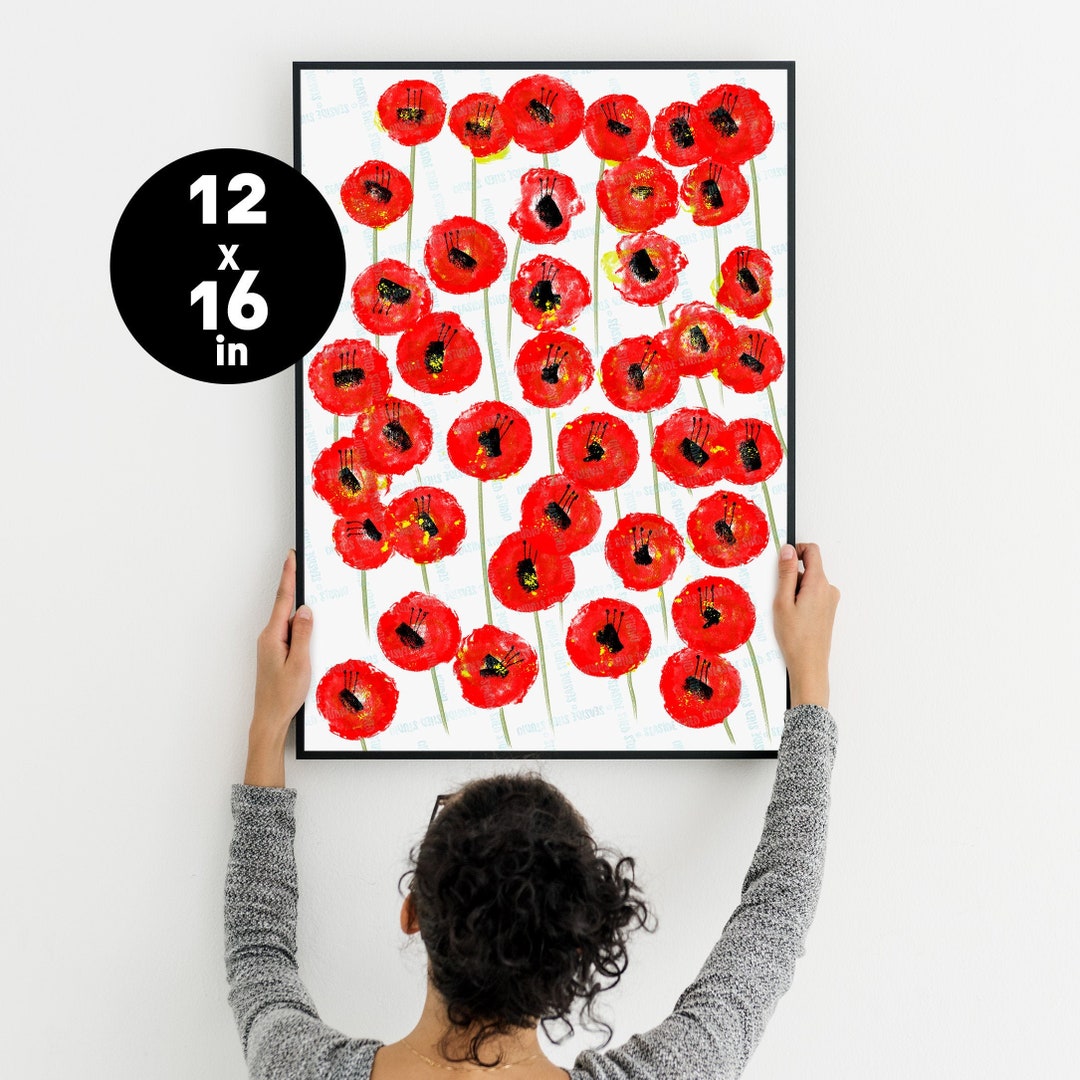 Poppies Art Print, Poppy Printable Wall Art, Vibrant Floral Art ...
